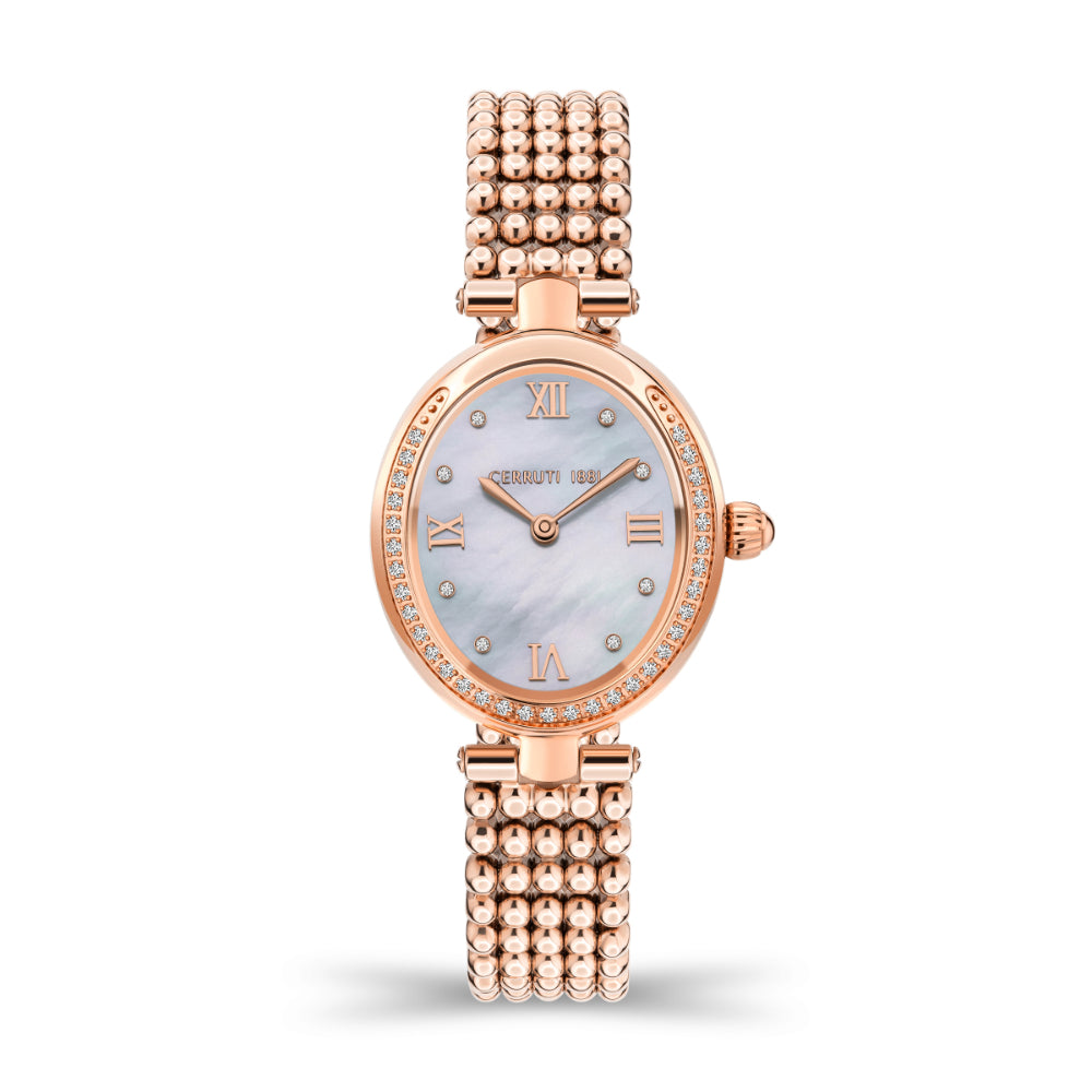 Cerruti 1881 Nemi Women White Mop And Silver Watch – Blue Salon