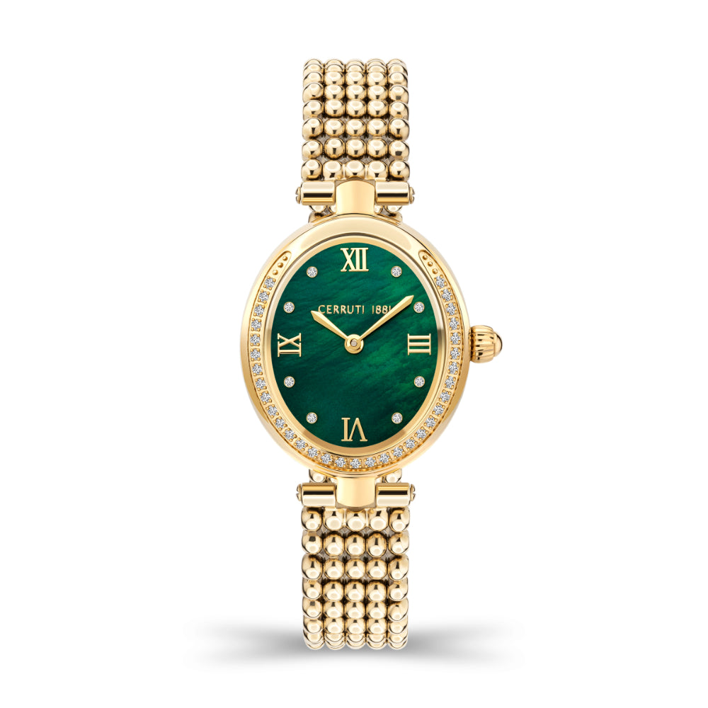 Cerruti 1881 Nemi Women Green Mop And Rose Gold Watch – Bluesalon.com