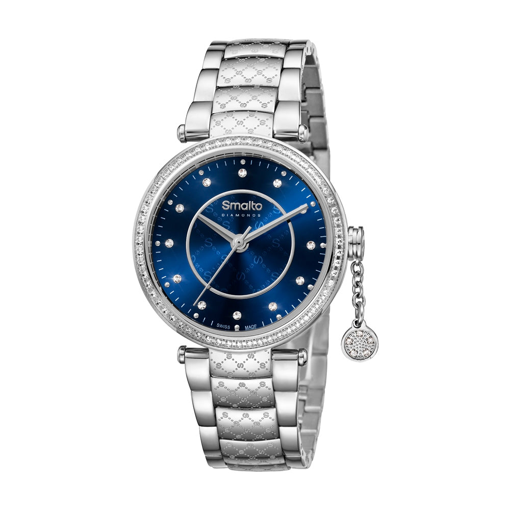Smalto Ladies Stainless Steel Watch Blue Dial With Diamond – Blue Salon