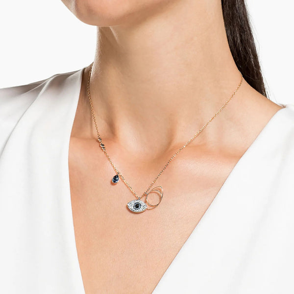 Swarovski Symbolic Pendant Evil eye, Blue, Metal finish – Blue Salon