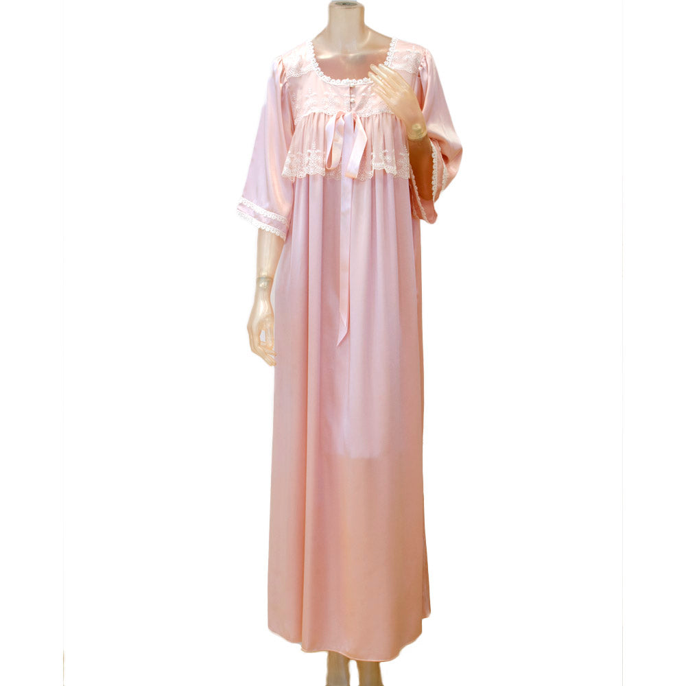 Sally Poppy Nightdress Satin – Blue Salon